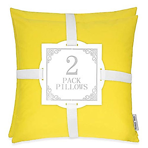 Homey COZY 7H5240-June Accent Pillow, 2 Pack, Yellow 2 Count