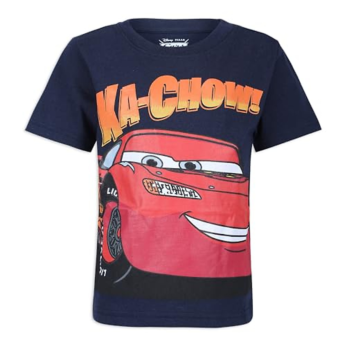 Disney Little Boys' 3 Pack Cars T-Shirts, Blue, 7