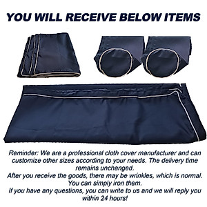 SOWINOS |Cover ONLY| Outdoor Style Daybed Cushion Cover Set, Water-Resistant Twin Triple with Piped Edges Swing Mattress Bolster Pillow Fitted Sheet Cover, Sky Blue