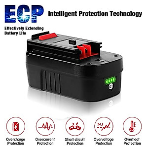 【Lithium-ion】2Pack DSANKE HPB18 18V 3.0Ah Lithium-ion Battery Replacement for Black and Decker 18Volt Battery for 244760-00 HPB18 Battery A1718 A18 A18E HPB18-OPE Firestorm FS180BX FS18BX FS18FL FSB18