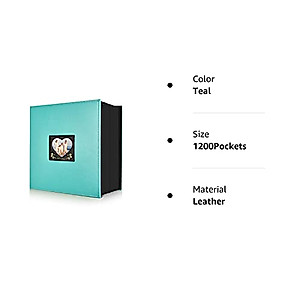 Hongxing Photo Album 4x6 1200 Pockets Photos, Extra Large Capacity Family Wedding Picture Albums Holds 1200 Horizontal and Vertical Photos (1200Pockets, Teal)