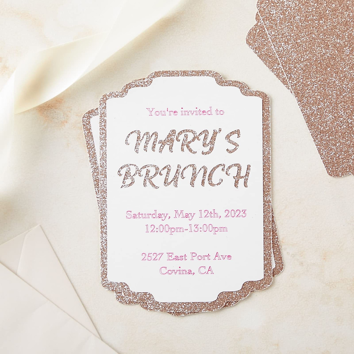 Bright Creations 24 Sheets Rose Gold Glitter Cardstock Paper 8.5 x 11 for Scrapbooking, DIY Projects, Arts and Crafts (280gsm)