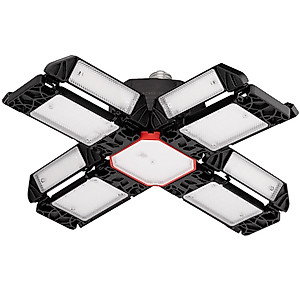Asani LED Garage Light - Super Bright 1800 Lumen LED Ceiling Light with 12 Adjustable Panels - Easily Screws Into Standard E27 Bulb Socket - LED Shop Lights for Workshop, Barn, Storage - 180W (Bright)