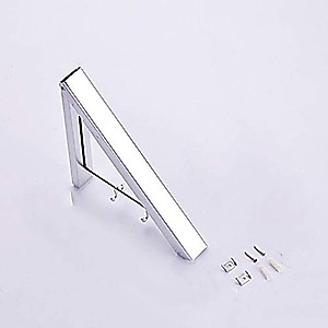 SCLX Retractable Clothes Rack - Wall Mounted Folding Clothes Hanger Drying Rack for Laundry Room Closet Storage Organization, Aluminum, Easy Installation (Silver)