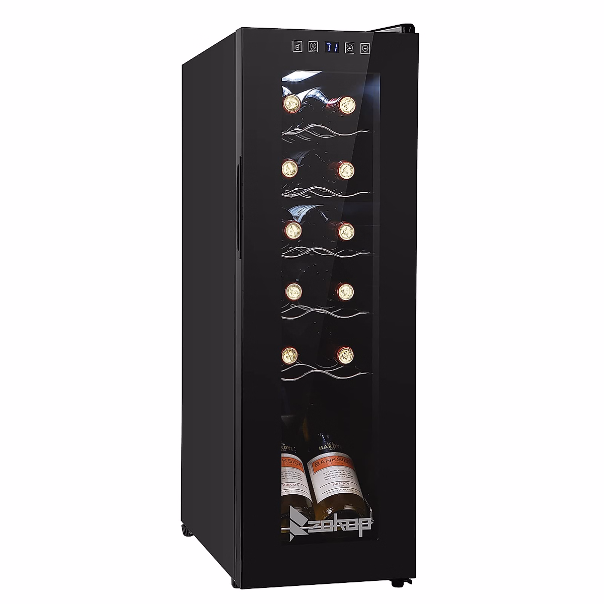 12 Bottle Wine Cooler Refrigerator Inverter Compressor Wine Fridge Cabinet for Countertop or Table Home Freestanding with Lock,Quiet Operation Adjust Temperature 41°F-64°F Small Cooling Wine Cellar for Alcohol Drinks With Digital Touch Display