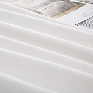 ZJZC Art White Duvet Cover Queen Size with Tassels,100% Cotton Boho Farmhouse Bedding Set 3 Pieces with Pillow Shams Super Soft and Breathable Bed Set for All Seasons (White, Queen)