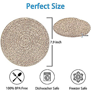 ABenkle Potholders Set of 2, 100% Cotton Rope Woven Hot Pot Holders, Round Coasters Hot Pads Mats Placemats Table Mats, Spoon Rest for Kitchen Table Cooking, Baking - 7 Inches, Mixed Brown
