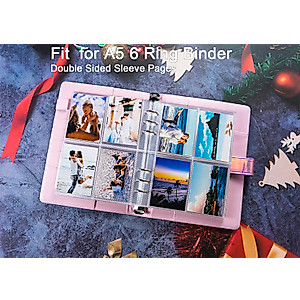 40 Pack 320 Pockets 2.5x3.5 Inch Trading Card Sleeves,Double-Sided 4 Pocket Page Protector,Ultra-Clear Kpop Photocard Sheets for A5 6 Ring Binder,Card Sleeve Pages for Game Cards,Baseball Card