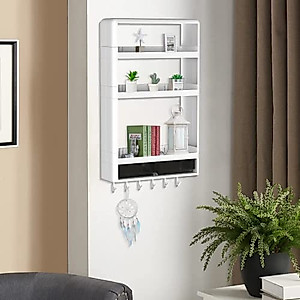 3 Tiers Bathroom Space Saver ,Over The Toilet Storage for Bath Essentials , Restroom Organization and Storage Shelf Over Washer and Dryer,No Drill,White