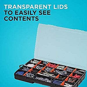 beyond by BLACK+DECKER Plastic Organizer Box with Dividers, Screw Organizer & Craft Storage, 22-Compartment, 2-Pack (BDST60714AEV)