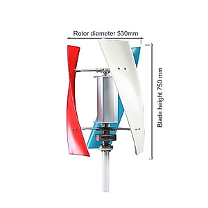 2000W Vertical Axis Generator Wind Turbine,24V 48V Maglev High Voltage 220V with Hybrid Charge Controller for Home Use,48v