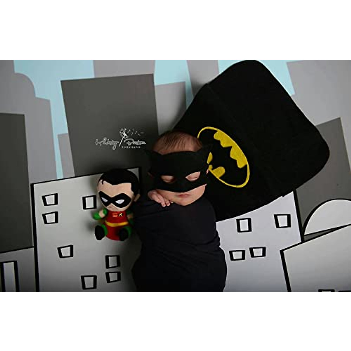 Bat Wrap Eye Mask Cloak Cape Full Set Costume for Newborn Baby Swaddle Infant Toddler Photography Props