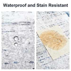 OMERAI Washable Rug 5'x7' Area Rugs for Living Room Abstract Rug Machine Washable Rug with Non Slip Rug for Bedroom Grey Rug Carpet Dining Home Decor Office Area Rug (Gray)