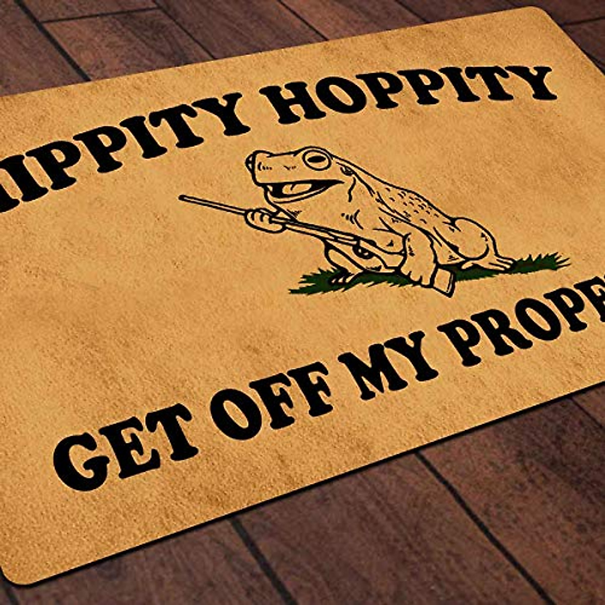 Home Decor Hippity Hoppity Get Off My Property Welcome Mat with Rubber Backing Doormat Entrance Floor Mat Non-Slip Entryway Rug Easy Clean 30 X 18 Inches