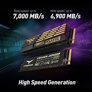 TEAMGROUP T-Force CARDEA A440 Graphene & Aluminum Heatsink 2TB with DRAM SLC Cache 3D NAND TLC NVMe PCIe Gen4 x4 M.2 2280 Internal SSD Works with PS5 Read/Write 7,000/6,900 MB/s TM8FPZ002T0C327