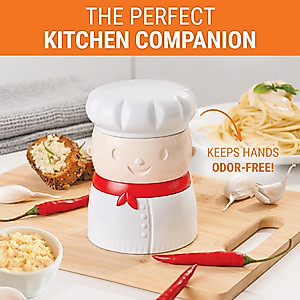 Sliq Garlic Crusher and Press with Peeler, Dishwasher Safe, BPA Free Garlic Smasher, Easy Garlic Mincer Tool, Multifunction Garlic Kitchen Gadget for Ginger, Herbs and Gifts