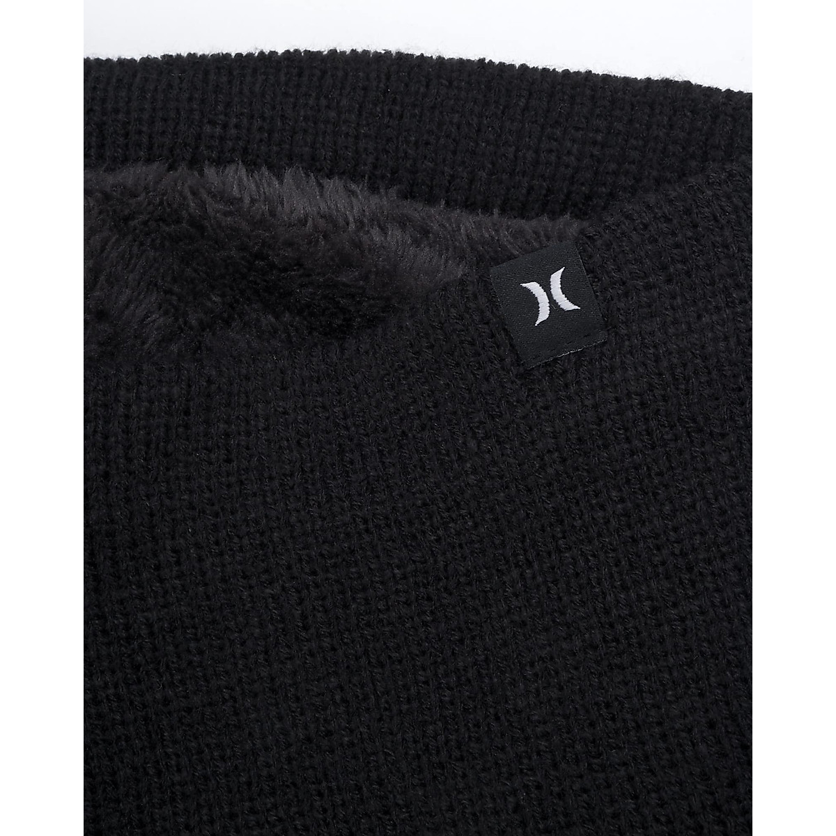 Hurley Men's Neck Gaiter - Multipurpose Winter Neck Gaiter Face Mask with Sherpa Lining, Size One Size, Solid Black