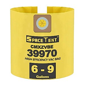 SpaceTent 4 Pack CMXZVBE39970 Shop Vac bags for CRAFTSMAN 6 and 9 Gallon Wet/Dry Vacs, Part# 39970 CMXZVBE39970, Fine Dust Bag