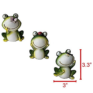UXMOO Garden Frog S/3 Ornaments Polyresin Garden Decor Statues for Yard and Patio Lawn Cute Frog Indoor Outdoor Decoration Frog Figurines Animal Statue Sculpture-91