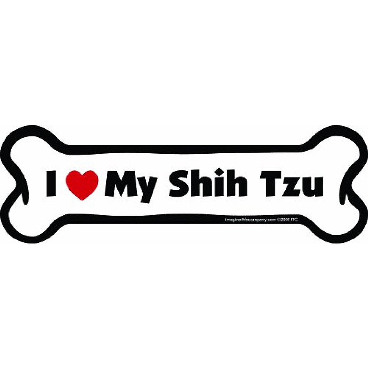 Imagine This Bone Car Magnet, I Love My Shih Tzu, 2-Inch by 7-Inch