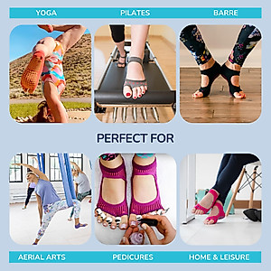 Tucketts Allegro Toeless Non-Slip Grip Socks - Anti Skid Yoga, Barre, Pilates, Home & Leisure, Pedicure - S/M - 1 pair Twilight Dot