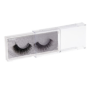 Stockroom Plus 30-Pack Transparent Empty Eyelash Boxes for False Eyelashes, Lash Cases Empty Bulk Wholesale with Glitter Paper Card for Makeup Artists, Women (4.4 x 2 Inches, 0.55" Width)