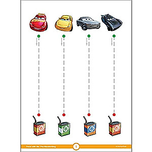 Disney Learning Cars 3 Trace With Me Pre-Handwriting Tracing Books for Kids Ages 3-5, Preschool Shapes and Letter Tracing Wipe Clean Workbook, Dry Erase Handwriting Practice Book for Kids, Pre K +