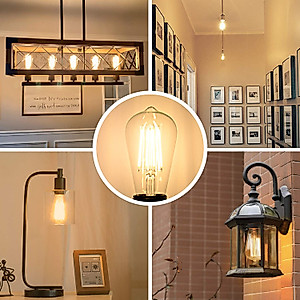 Lakumu 12-Pack Dimmable Vintage LED Edison Bulbs Equivalent 60W Incandescent, 7W Warm White 2700K ST58 Antique LED Filament Bulbs with E26 Medium Base, Super Brightness 850LM, Clear Glass