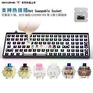 KPREPUBLIC gk96 gk96x hot swappable Custom Mechanical Keyboard Kit Support RGB Switch LEDs Type c Software programmable Balck White case (GK96X White Case Kit x1)