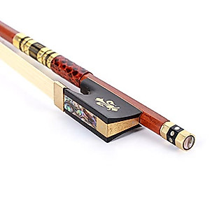 AMZZ Pernambuco Violin Bow 4/4 Size Concert Level,Professional Handmade Violin Bow with Ox Horn Fleur de Lis Frog