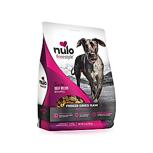 Nulo Freeze Dried Raw Dog Food Variety Pack: Natural Grain Free Formula with GanedenBC30 Probiotics for Digestive & Immune Health - All Ages & Breeds - 3 x 5oz Bags (Beef, Lamb, Duck)