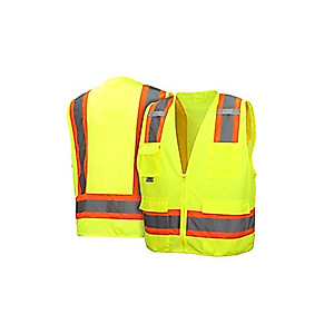 Pyramex Safety RVZ2410M RVZ24 Series Vest Hi-Vis Lime - Size Medium