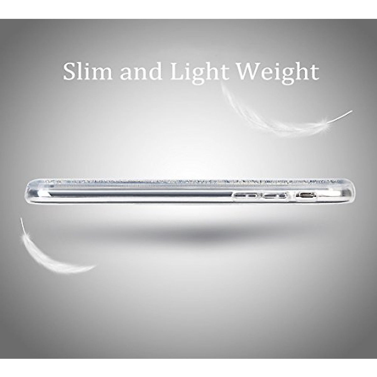 for iPhone XR Case, WORLDMOM Double Layer Design Bling Flowing Liquid Floating Sparkle Colorful Glitter Waterfall TPU Protective Phone Case for Apple iPhone XR [6.1 Inch 2018], Silver