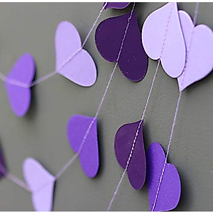 Boston Creative company LLC Wedding Heart Garland Paper Garland (Purple)