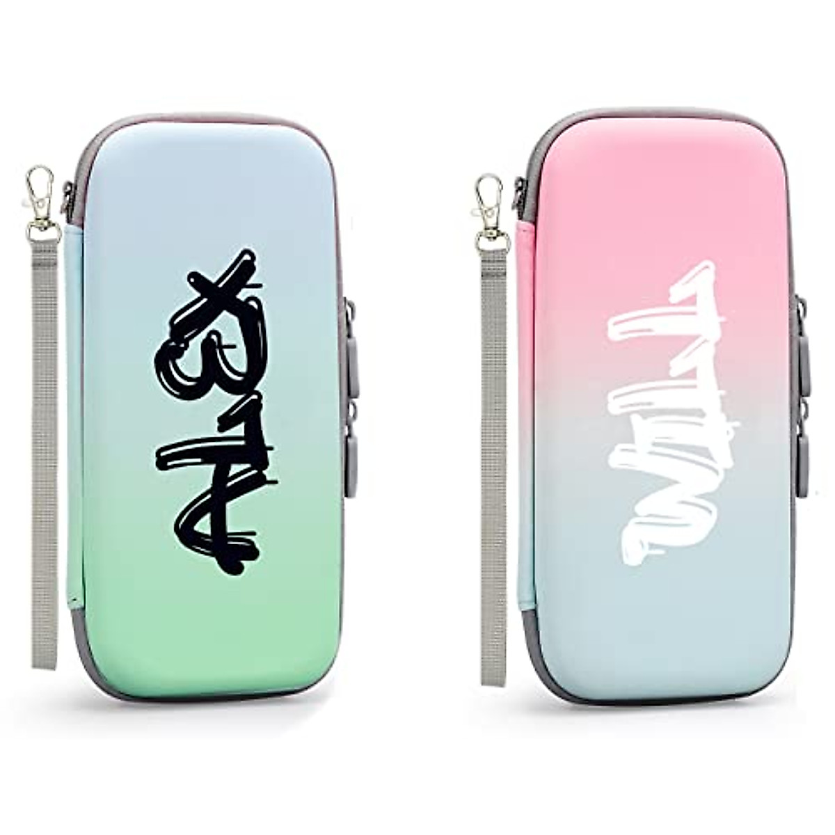 Personalized Pink Carry Case Made For Nintendo Switch/Switch OLED Console Custom Name Games with 10 Games Cartridges Protective Travel Case for Gamers Kids Gift for Girls Women NC2