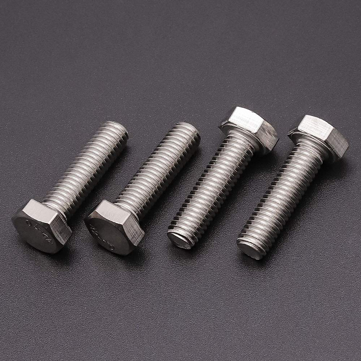 1/2-13 x 1 (8 PCS) Stainless Steel Hex Bolts, Hex Head Screws, Full Thread, Coarse Thread, Plain Finish, Machine Thread, Stainless Steel 304 (18-8)