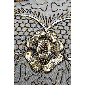 BABEYOND 1920s Shawl Wraps Gatsby Beaded Evening Cape Bridal Shawl for Evening Dresses Wedding Party (Gold Black)