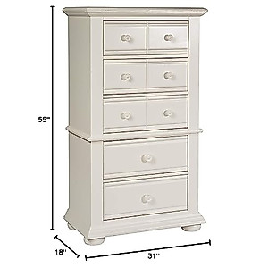 Liberty Furniture Industries Summer House I Lingerie Chest, 31" x 18" x 55", Oyster White