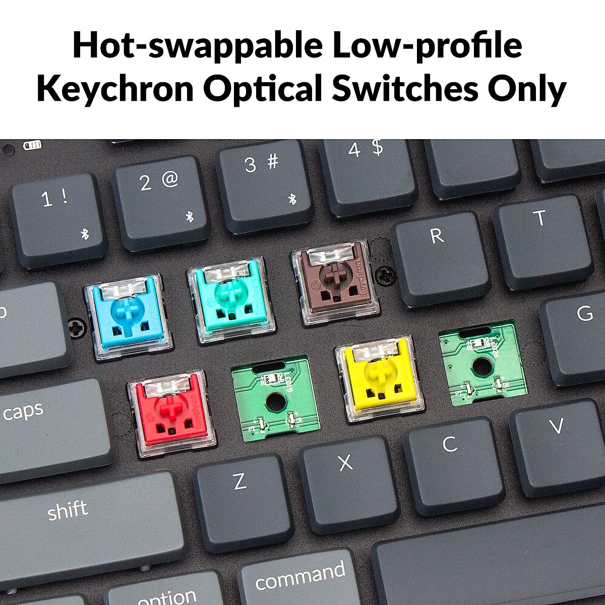 Keychron K1 RGB Hot-swappable Tenkeyless Layout Ultra-Slim Wireless Bluetooth/Wired USB Mechanical Keyboard for Mac Windows with Low-Profile Keychron Optical Red Switch Full Aluminum - Version 5