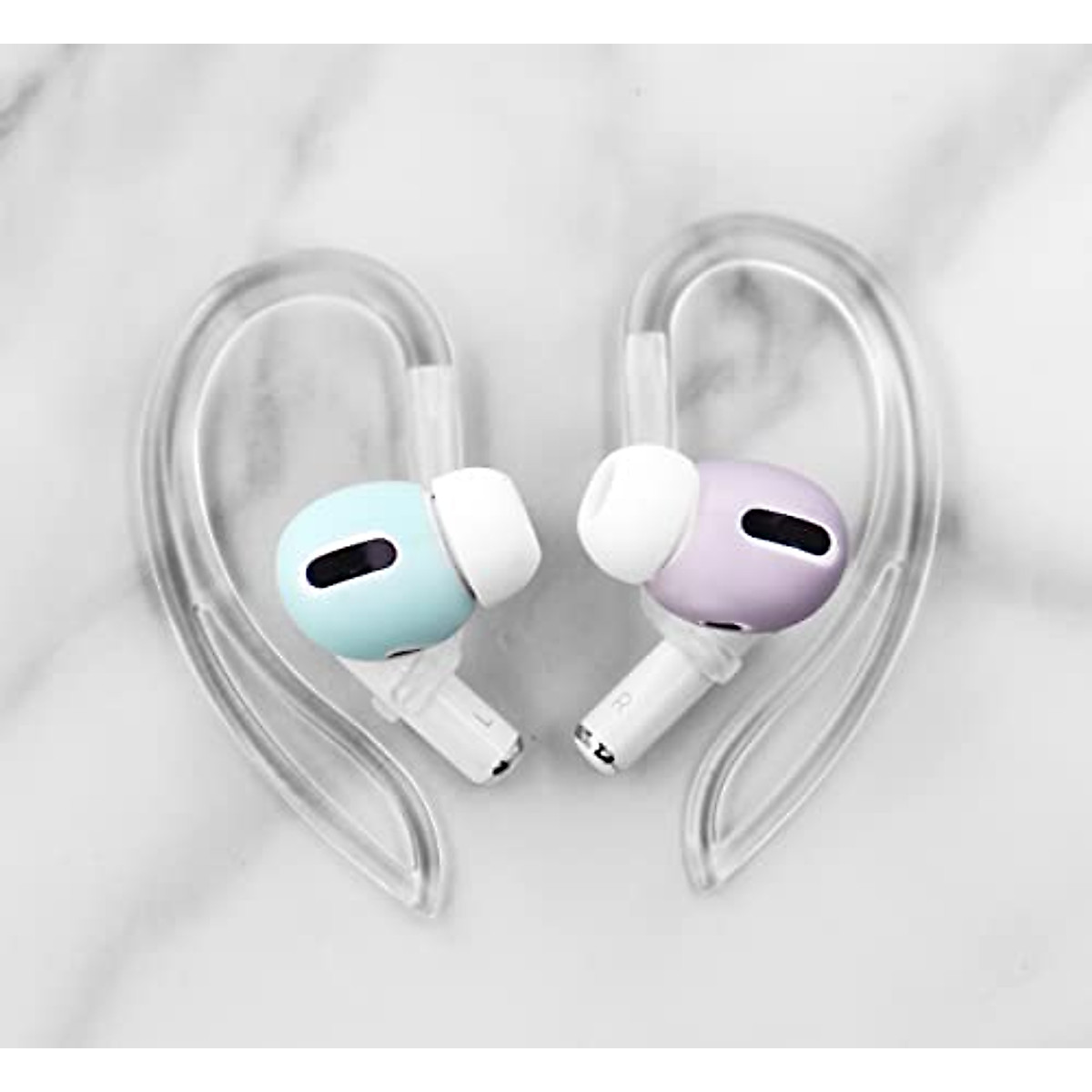 4 Pairs Ear Hooks Compatible with AirPods Pro 2 2022 Release, Anti-Slip C-Shape Hooks and 360 Rotation Adjustable Length Sport Earhooks Holder Wings Compatible with AirPods 3rd 2nd 1st and Pro 1 2