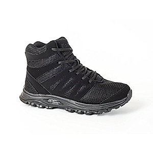 MT. EMEY 9315 Lady's Athletic Comfort Walking Lace High Top Shoes Black