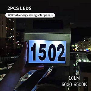 JCYANG Solar Lights Outdoor Solar Lamp House Number Sign Lighted LEDs Doorplate Number Light for Home Street Solar Garden Light Led House Numbers