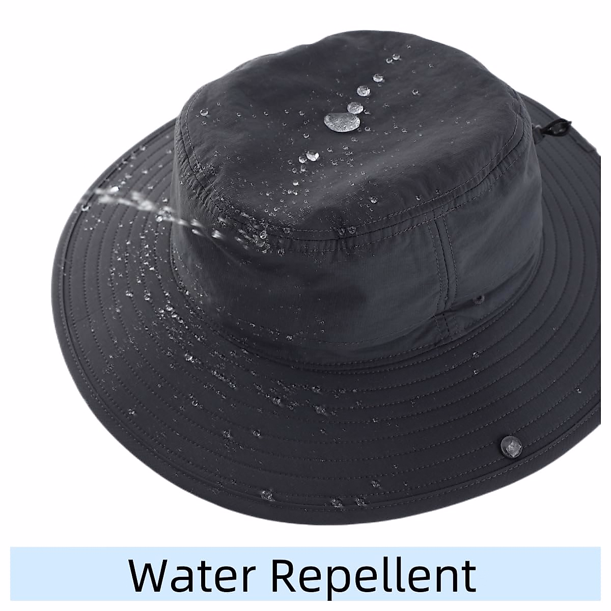 Connectyle Men's Cowboy Sun Hat Wide Brim Fishing Hiking Camping Gardening Hat UV Protection Outdoor Summer Sun Hat Dark Grey