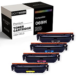 Do it Wiser 069H 069 Compatible Toner Cartridge Set High Yield (260 % More Content) for Canon imageCLASS MF753Cdw MF751Cdw LBP674Cdw Printer (B/C/M/Y 4-Pack) - 7,600 Pages