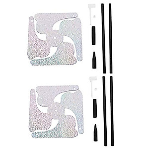 YARDWE 2pcs Bird Blinder Repellent Pinwheels Reflective Pinwheels Sparkly Pin Wheel Wind Spinners Scare Off Birds and Garden Decoration