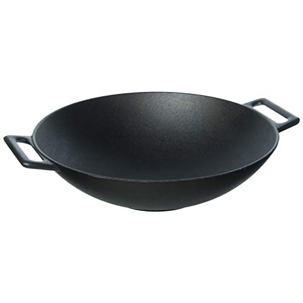Jim Beam 12'' Pre Seasoned Heavy Duty Construction Cast Iron Grilling Wok, Griddle and Stir Fry Pan
