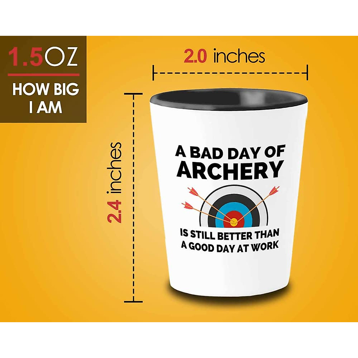 Archery Shot Glass 1.5oz - A bad day of archery - Archery Shot Trainer Crossbow Compound Bow Hunting Arrow