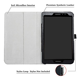 AT&T Trek 2 HD Case (Model 6461A),Mama Mouth PU Leather Folio 2-folding Stand Cover with Stylus Holder for 8" ZTE Trek 2 HD K88 /ZPad 8 K81 Android Tablet,Black