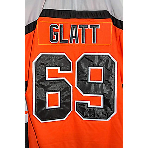 borizcustoms Doug The Thug Glatt Movie Orangetown Hockey Jersey Stitch (54, Orange)