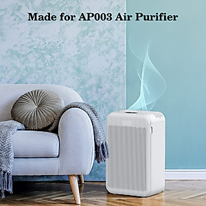 Air Purifier Replacement Filter, 3-in-1 True HEPA Filter Compatible with AP003 Air Purifier